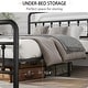 Queen Size Metal Bed Frame with Headboard, Under Bed Storage, No Box ...