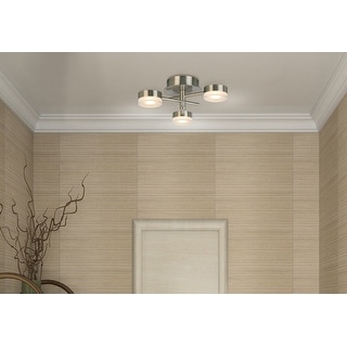 Eglo Transton 3-Light Brushed Nickel LED Ceiling Light - Bed Bath ...