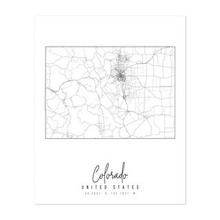 Colorado Colorado Minimal Street Map Maps Art Print/Poster - Bed Bath ...