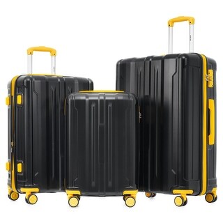 Hardside Luggage Sets 3 Pieces, Expandable Luggages Spinner Suitcase ...