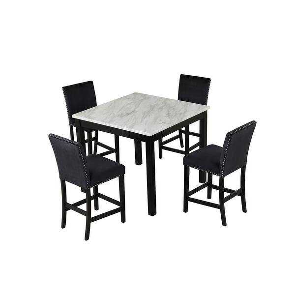5-Piece Dining Table Set with One Dining Table and Four Chairs - Bed ...