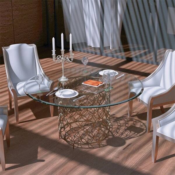 Transparent coffee tables glass dining table 1/2” inch thick round ...