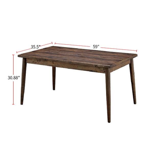 Rustic Rectangular Dining Table in Natural Tone - Natural Tone - Bed ...