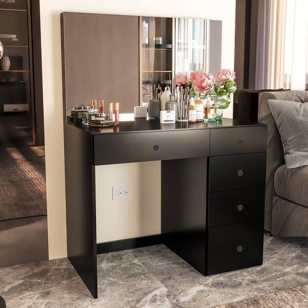 makeup vanity desk black