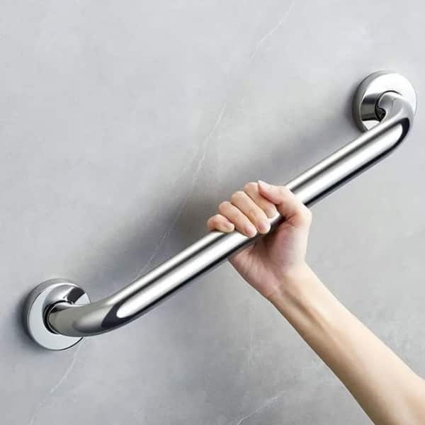 Grab Bar Wall-Mounted for Safety and Support 11.8 L Straight Chrome ...