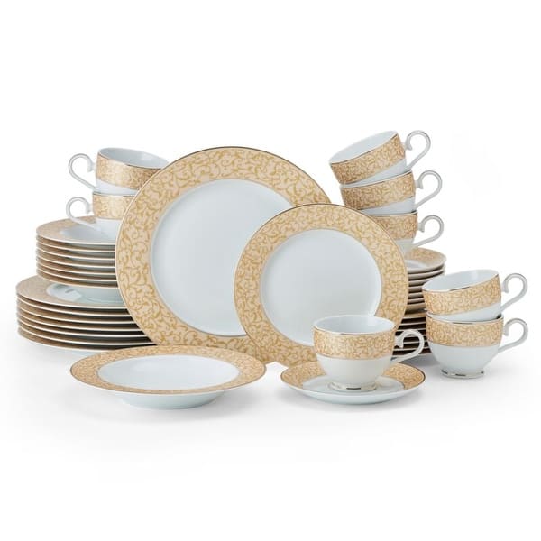Mikasa Parchment Gold 40-Piece Dinnerware Set, Service for 8 - Bed Bath ...