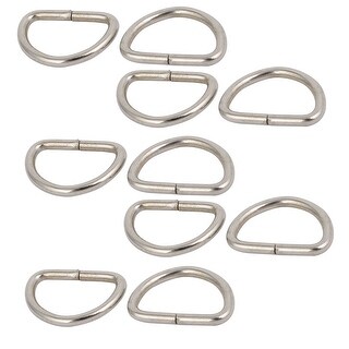 15mm Inner Width Iron Metal Half Round Non Welded D Ring Silver Tone ...