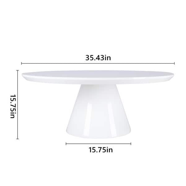 SHYFOY Modern Cone Coffee Table for Living Room, High Gloss Finish, 35 ...