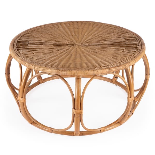 Savannah Woven Rattan Round Coffee Table - On Sale - Bed Bath & Beyond ...