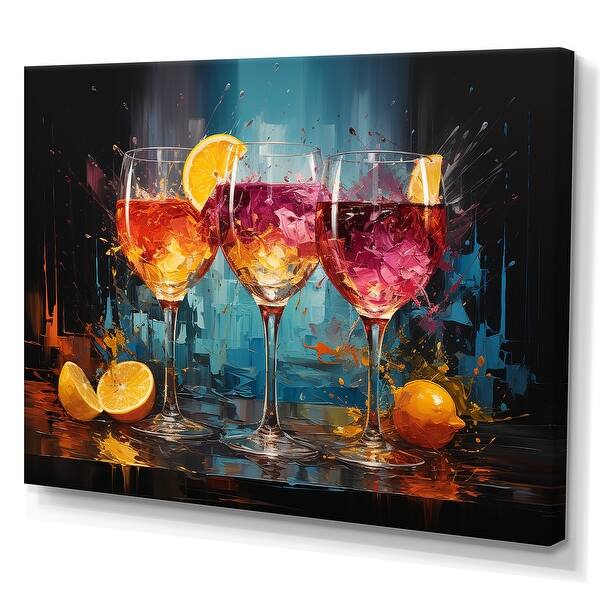 Designart "Cocktail Celebration I" Cocktails Wall Art - Bed Bath ...