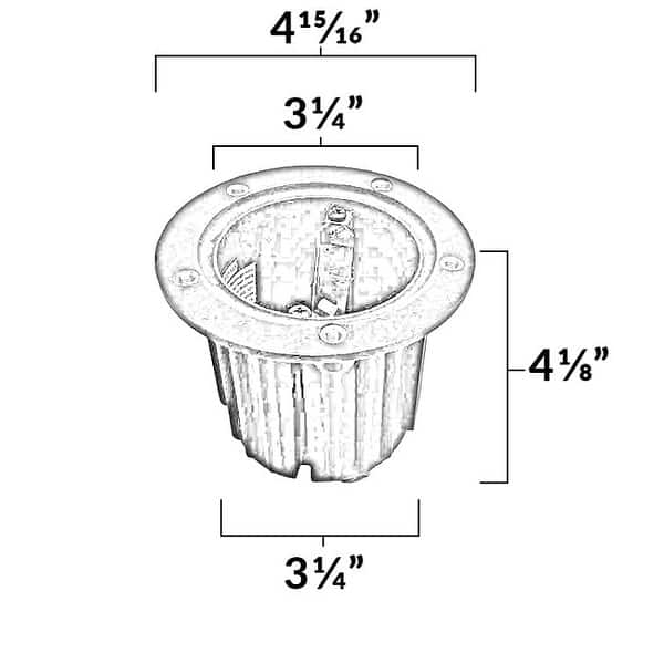 12V 5" Composite In Ground Well Light w/ Brass Mono Directional Cover ...