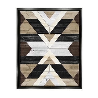 Stupell Rustic Linear Aztec Shapes Floater Canvas Wall Art by Erica ...