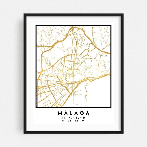 Malaga Spain Malaga Street Map Maps Minimal Urban Art Print/Poster ...