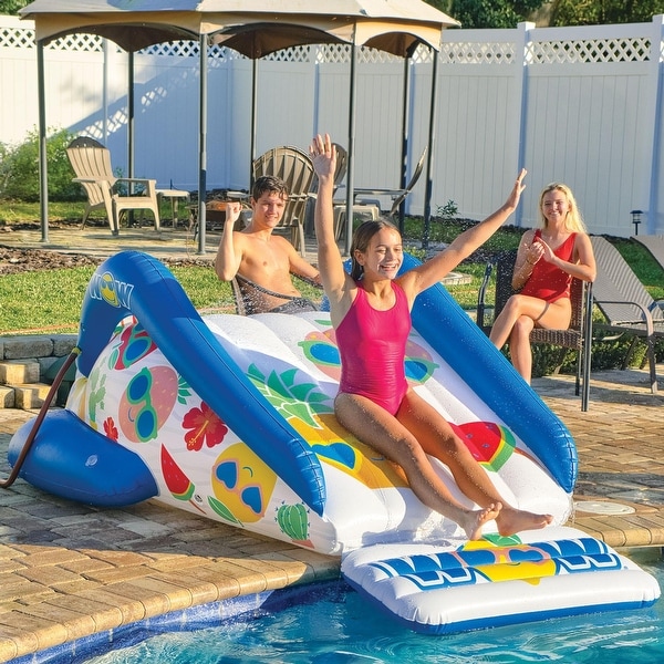WOW Sports Fun Inflatable Water Slide with Sprinklers for In-Ground Pools (21-2360-WOW) - Bed ...