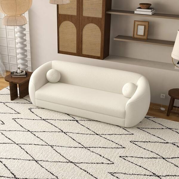 Nour Mid Century Modern French Boucle Couch - On Sale - Bed Bath ...