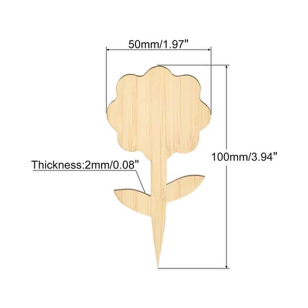 Plant Labels Bamboo Flower Shape Marker Tags for Outdoor Indoor Garden ...