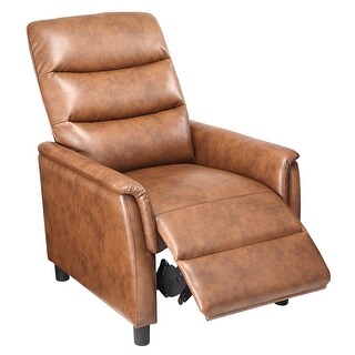 Upholstered Leather Accent Chair, Comfy Armchair, Single Leather Sofa ...