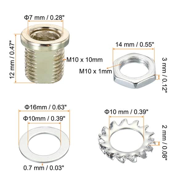 80pcs M10 Thread Round Hollow Screw Bolts Hollow Bolt Lamp Fasteners ...