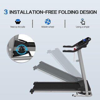 Foldable Running Machine LED Display Treadmill with Incline Jogging ...
