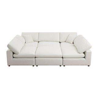 DIY U-shaped Sectional Sofa Set with Ottoman Chaise Lounge, Convertible ...