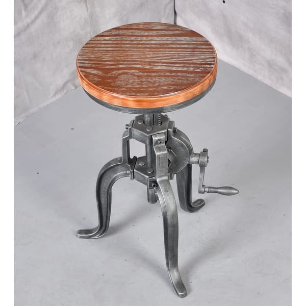 American Antique Industrial DIY Crank Stool Cast Iron Three-Legged ...