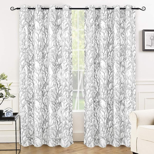 Tree Branch Grommet Window Curtain Panel - Bed Bath & Beyond - 23131395