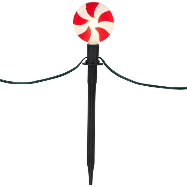 Set of 4 Lighted Peppermint Twist Candy LED Christmas Pathway Markers ...