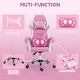 Cute Gaming Chair with Cat Paw Lumbar Cushion and Cat Ears, Ergonomic ...