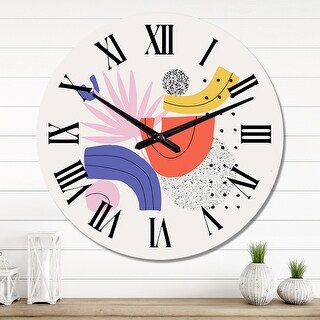 Designart 'Organic Retro Shapes With Tropical Leaves II' Modern wall ...