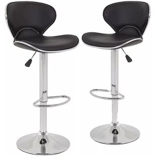 Modern Design PU leather Bar Stools with Metal Footrest & Base Swivel ...