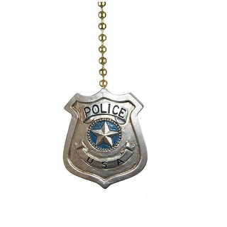 Police Badge Silver Color Ceiling Fan Pull or Light Pull Chain - Bed ...