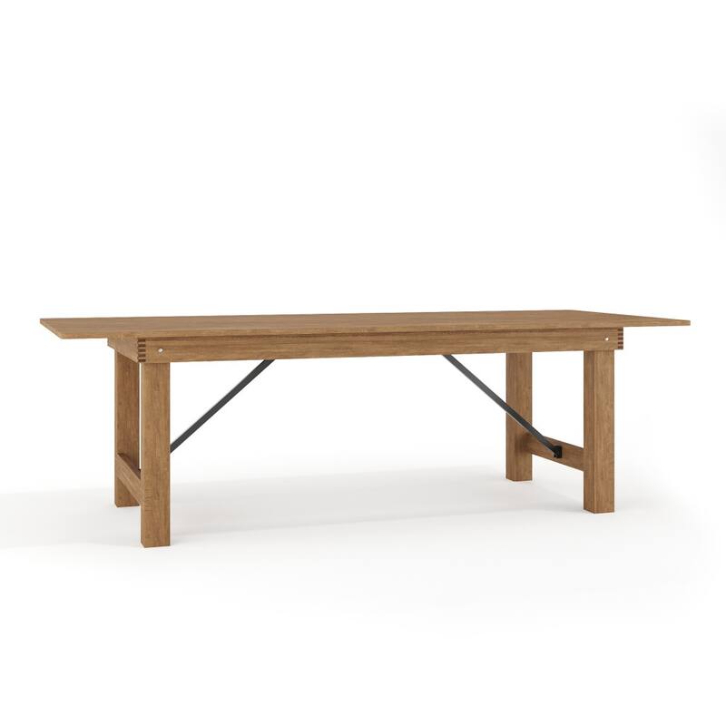 8' x 40" Rectangular Antique Rustic Solid Pine Folding Farm Table - 96 ...
