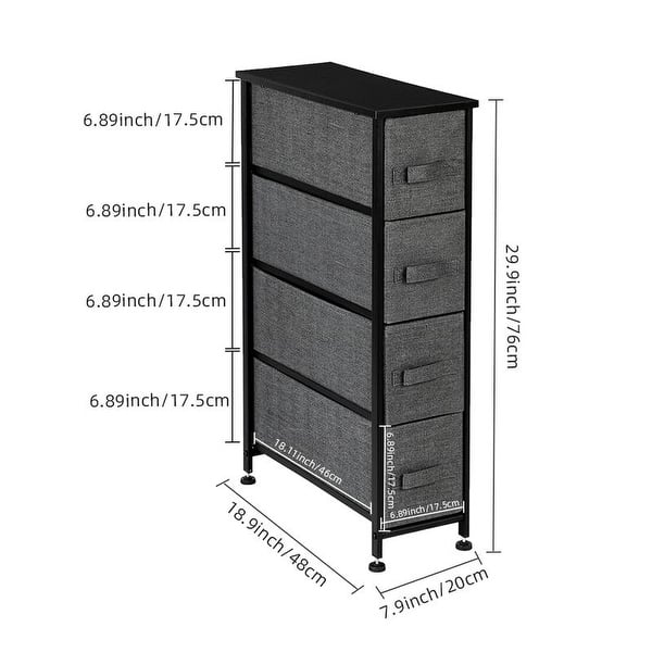 Narrow Dresser Tower with 4 Drawers - Vertical Storage for Bedroom ...