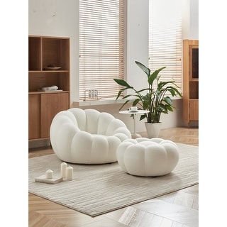 Tristica 3D Fabric Upholstered Accent Chair and Ottoman - Bed Bath ...
