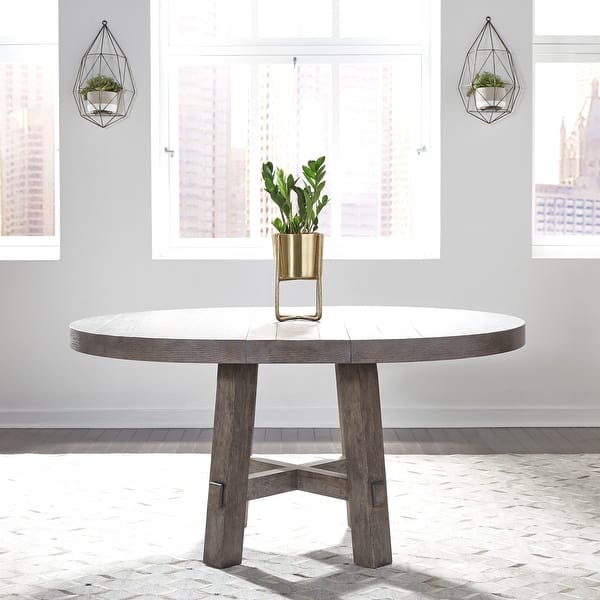 The Gray Barn Modern Farmhouse Dusty Charcoal Distressed Round Table ...