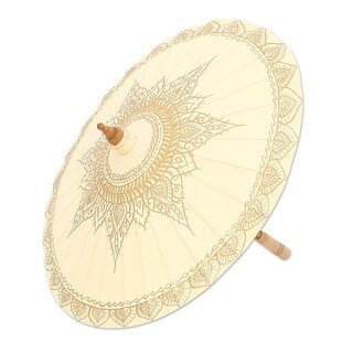 Novica Handmade Motifs On Cream Cotton Parasol - Bed Bath & Beyond ...