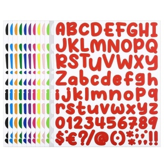 Alphabet Letters Numbers Stickers Set, Self Adhesive Decal, 12 Colors ...