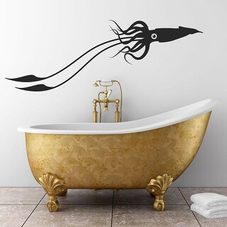 Squid Wall Decal Removable Sticker Decor Nautical Sea Ocean 11" x 44 ...