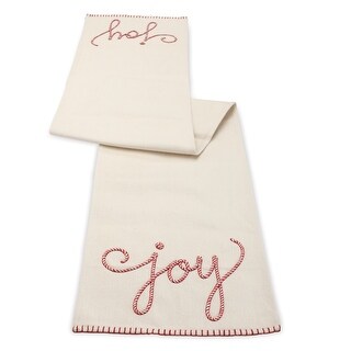 Embroidered Joy Holiday Table Runner 72"L - Bed Bath & Beyond - 42602595
