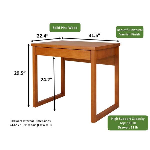 Memomad Duna Home Office Solid Wood Desk with Drawers - Bed Bath ...