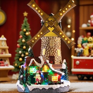 COSIEST Christmas Village Windmill, Christmas Village Building w ...