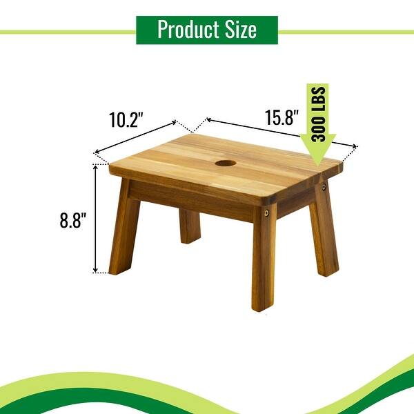 Natural Acacia Rectangle Kid Step Stool - Bed Bath & Beyond - 35651881