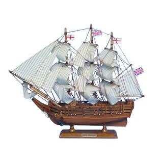Wooden Charles Darwin's HMS Beagle Model Ship 14" - 14" L x 3" W x 12 ...