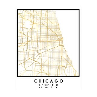 Chicago Illinois Chicago Street Map Maps Minimal Art Print/Poster - Bed ...