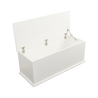 White Wooden Lift Top Trunk Storage Chest Trunk - Bed Bath & Beyond ...