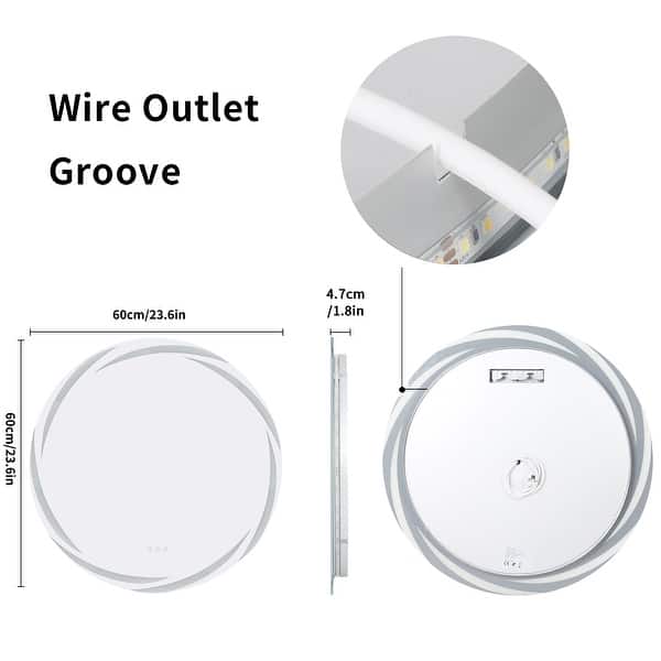 Unique Large Led Lighted Bathroom Mirror Backlit No Flicker - Bed Bath ...