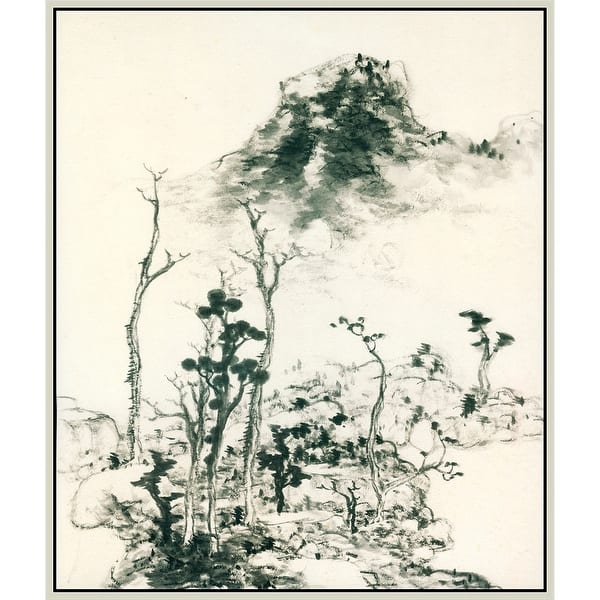 Landscape by Zhu Da Giclee Print Chinese Painting Silver Frame Size 22 ...