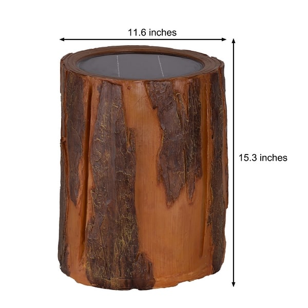 Outdoor Solar Illuminated Stump Pathway Light Garden Statue - Bed Bath ...