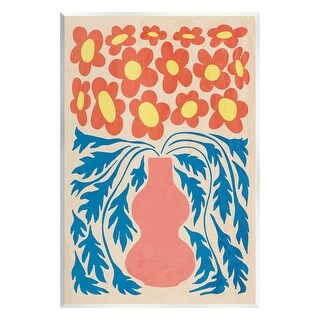 Stupell Retro Flower Pattern Vase Wall Plaque Art, Design by Ziwei Li ...