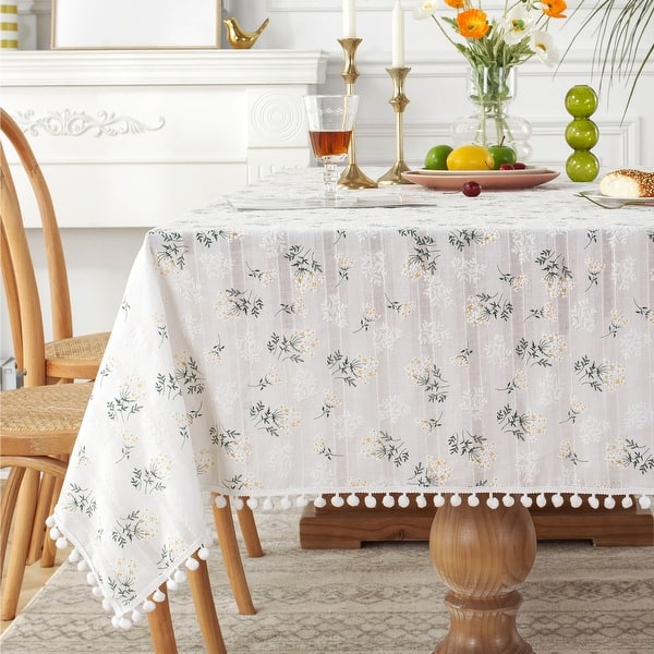 white cotton tablecloth rectangle